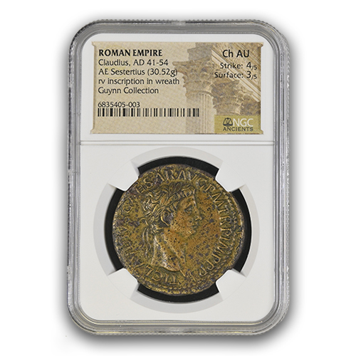 Twelve Caesars Roman Empire Claudius AE Sestertius NGC CH AU 4 3 ...